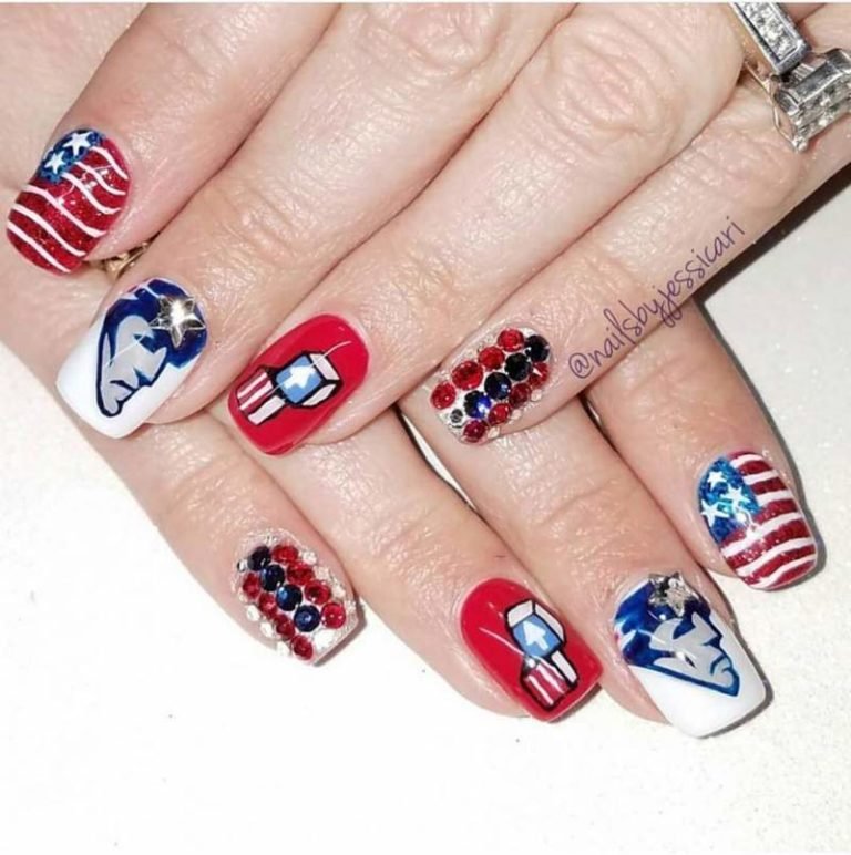 30 NFL Nail Art Designs For Superbowl 2026 » Hike N Dip