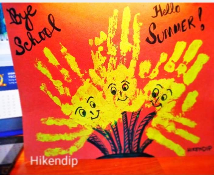 Hand Print Bye School Hello Summer Craft | Step By Step Tutorial » Hike ...