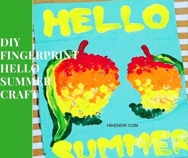 DIY Fingerprint Hello Summer Craft For Kids Step By Step Tutorial ...