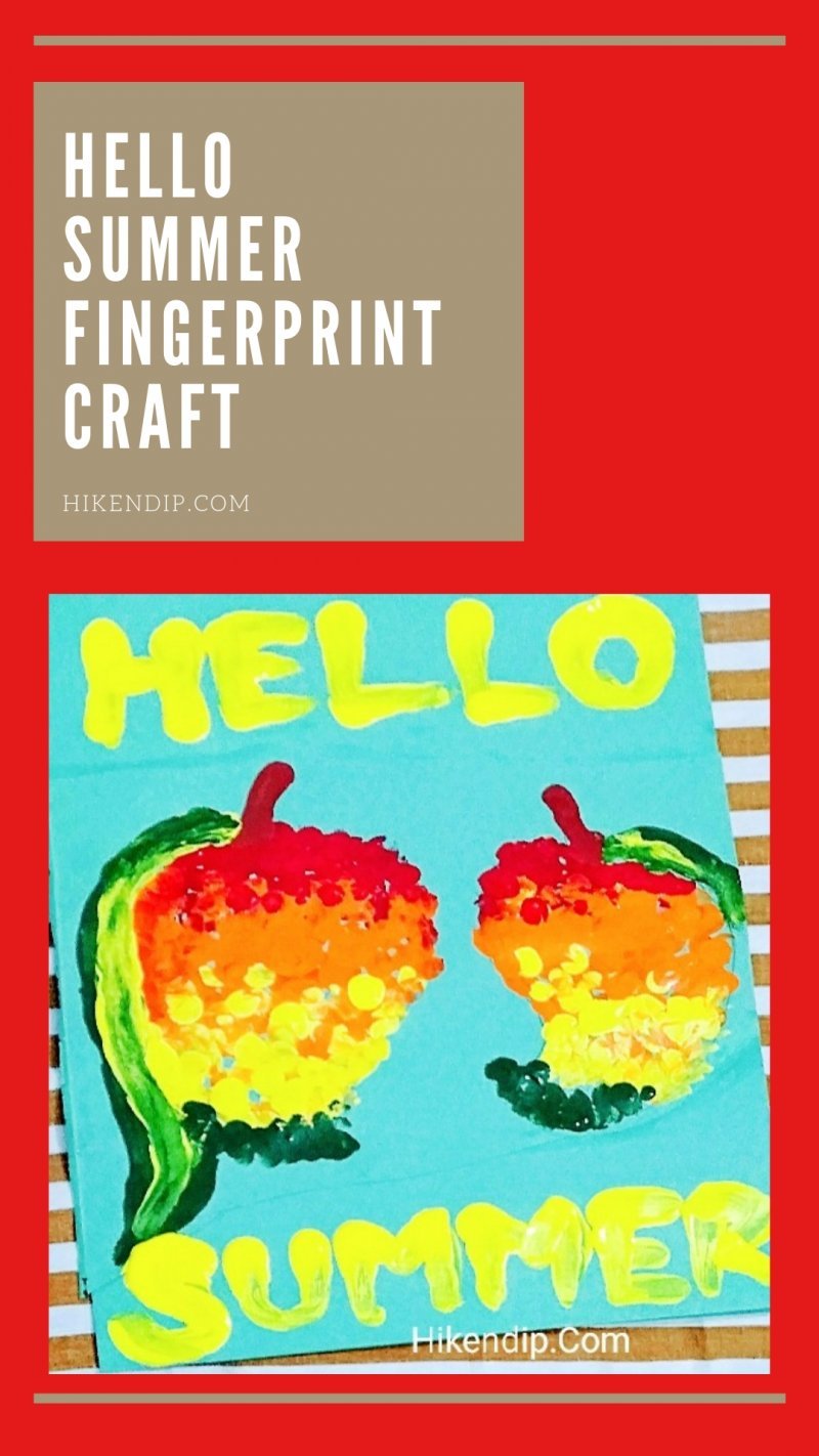 DIY Fingerprint Hello Summer Craft For Kids Step By Step Tutorial ...