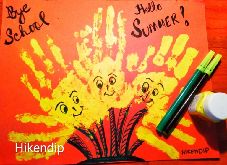 Hand Print Bye School Hello Summer Craft | Step By Step Tutorial » Hike ...