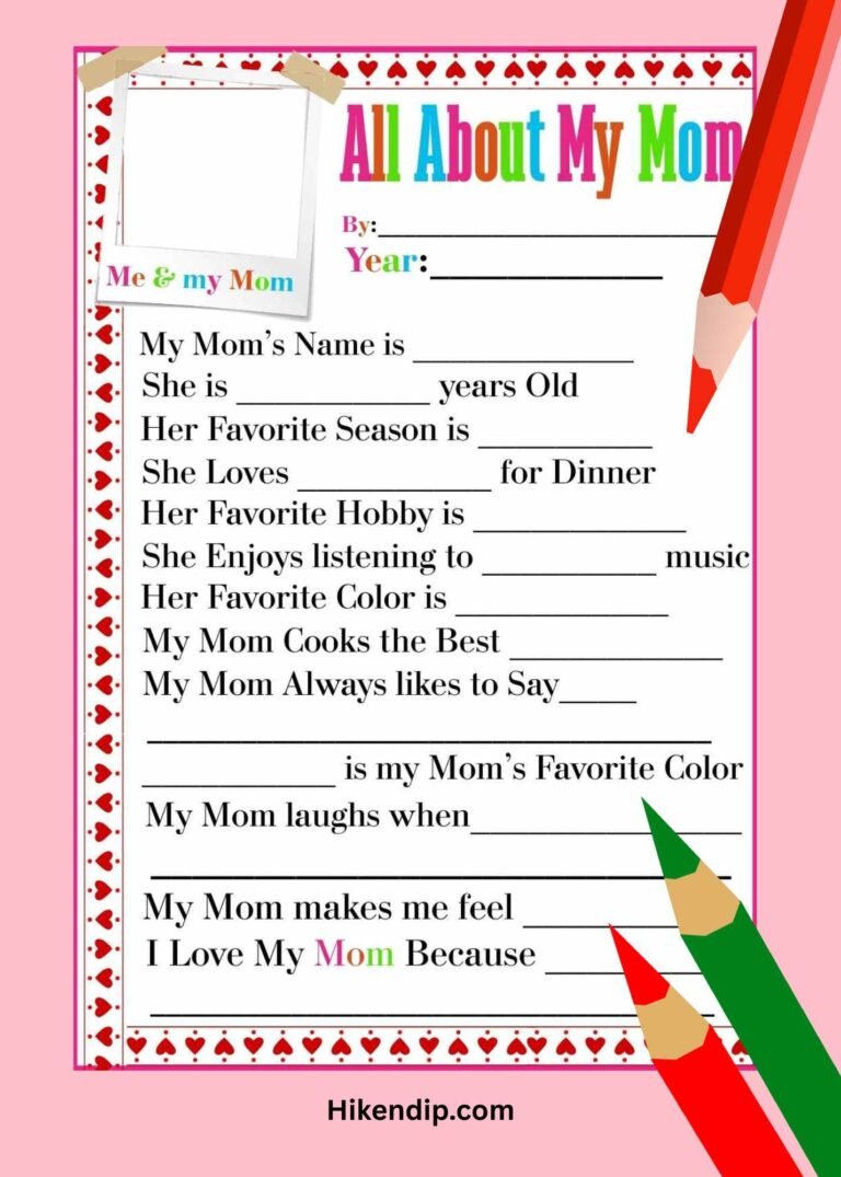 Mothers Day Questionnaire Printable For Mom And Grandma » Hike N Dip