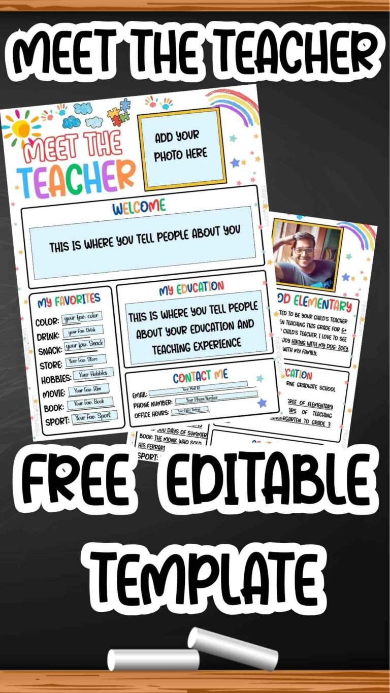 Free Editable Meet The Teacher Printable » Hike N Dip
